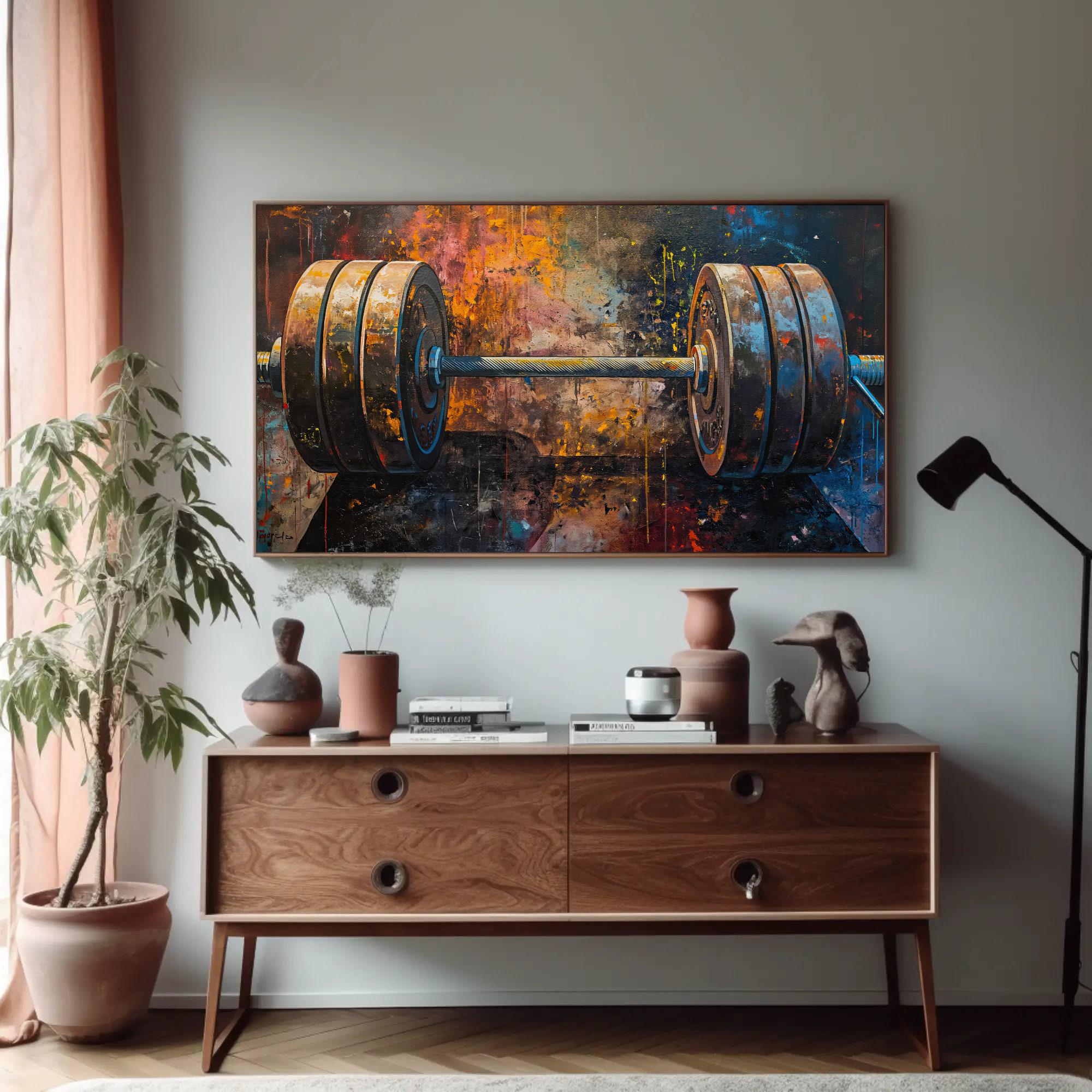Barbell Colorful Framed Unframed Print, Canvas Print, Gym Motivation ...