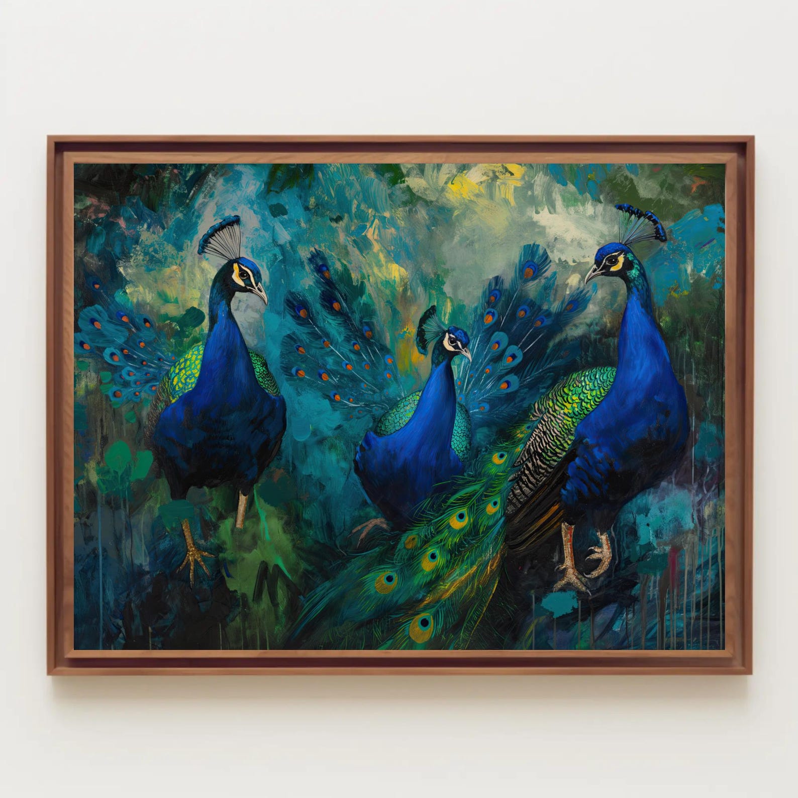 Indian Peacock Monsoon Abstract Canvas Print | Vibrant Nature Wall Art ...
