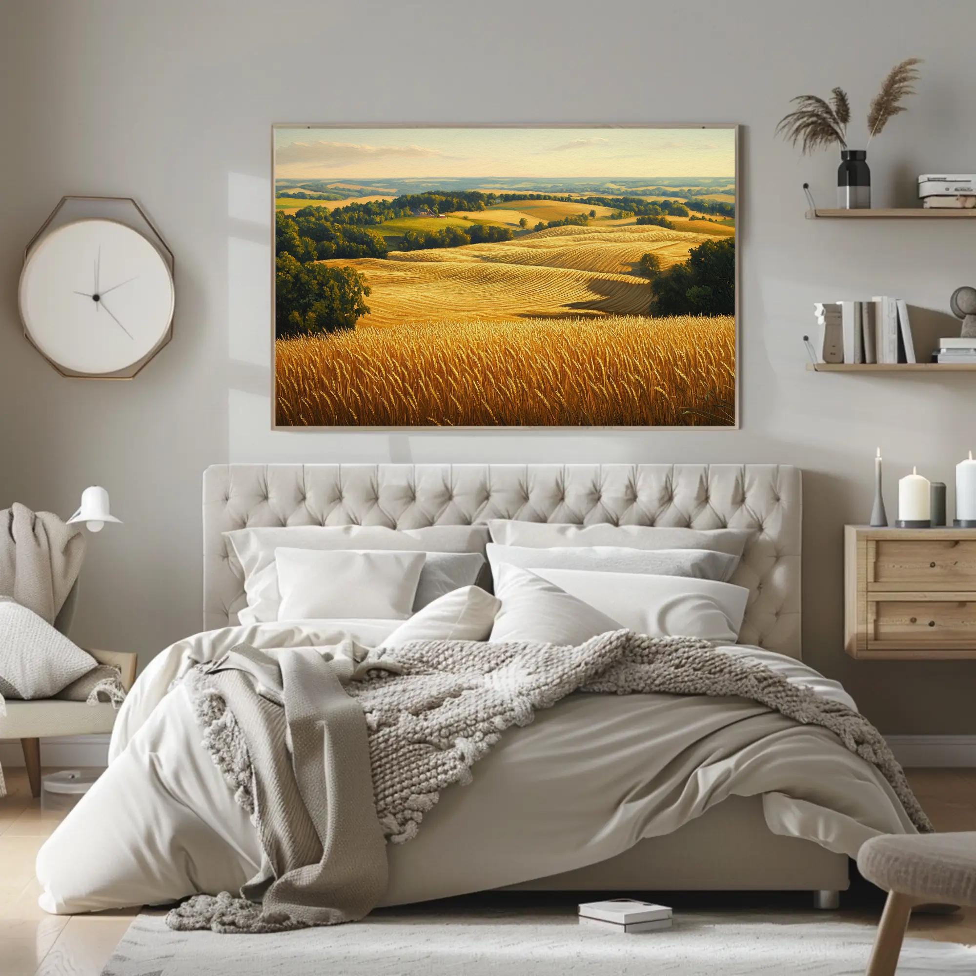 Kansas Wheat Fields Canvas Print | Rustic Farmhouse Wall Art - Etsy