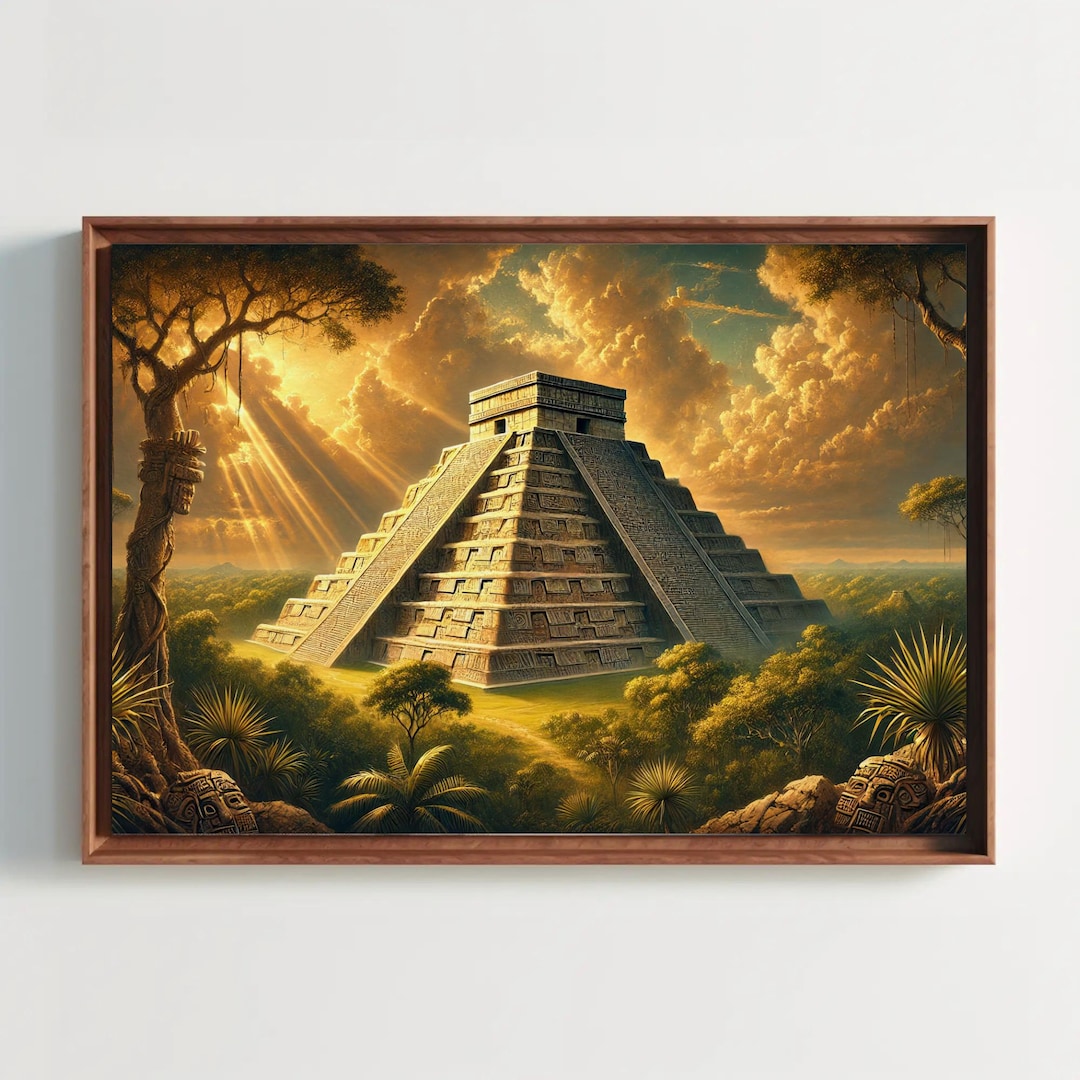 The Ancient Mayan Temples Canvas Print | Vibrant Historical Wall Art ...