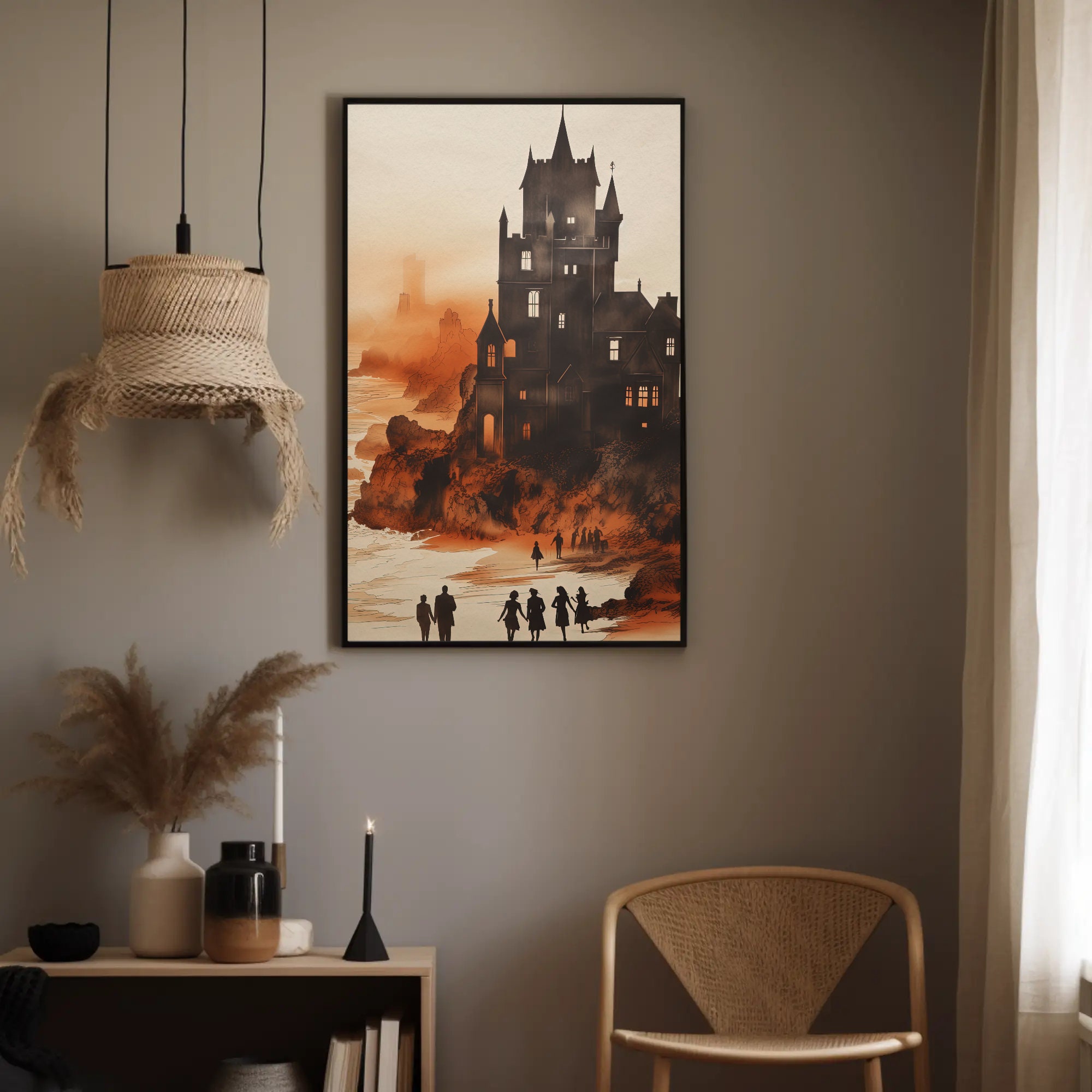 Medieval Castle by the Ocean Oil Painting Abstract Castle - Etsy