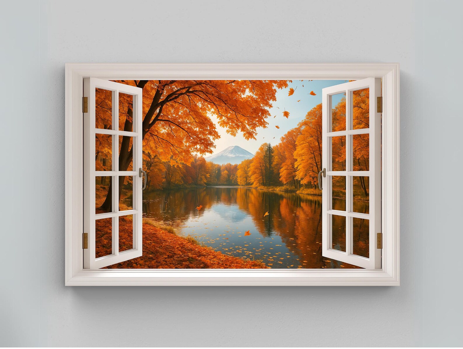 Mount Fuji Canvas Print: Autumn Lake View From Window - Etsy