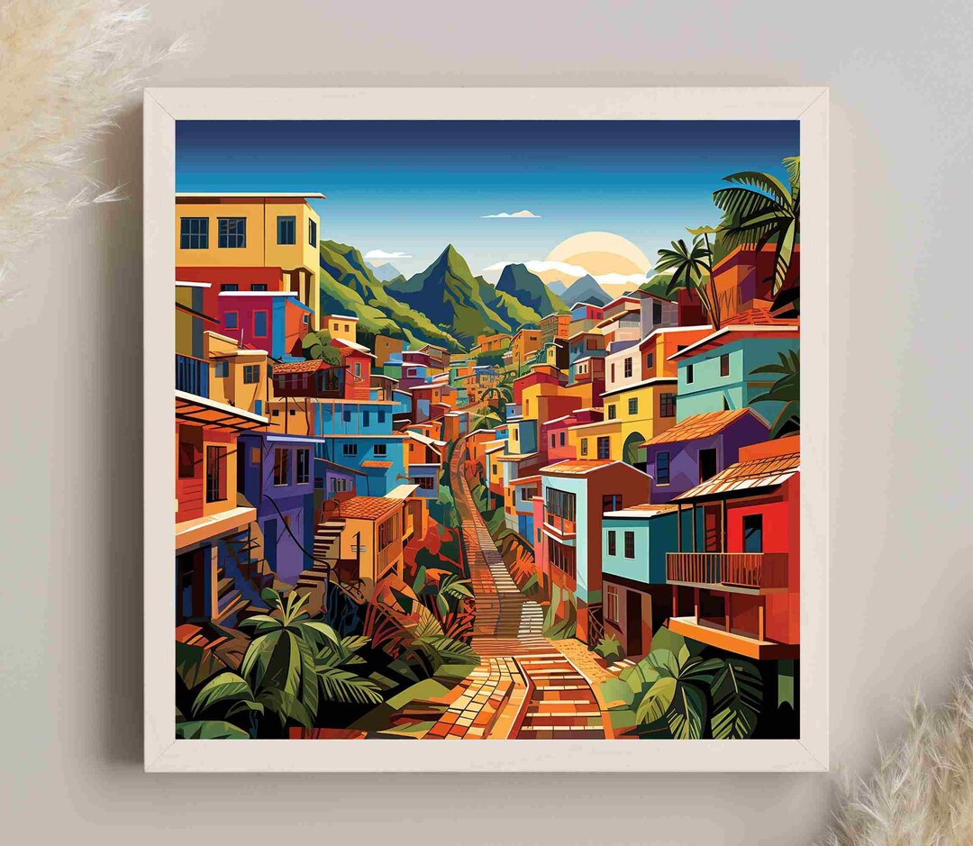 Puerto Rico Art Painting | Puerto Rican Town | Puerto Rico Wall Art ...