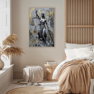 Lady Justice Canvas Painting, Framed Print, Perfect for Legal and ...
