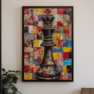 Abstract Chess Art, Canvas or Poster, Minimalistic Art, Chess Art ...