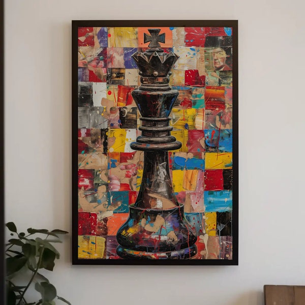 Abstract Chess Art, Canvas or Poster, Minimalistic Art, Chess Art ...