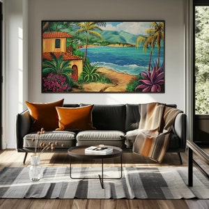 Puerto Rico Scenery Oil Painting Canvas Print, Puerto Rican Painting ...