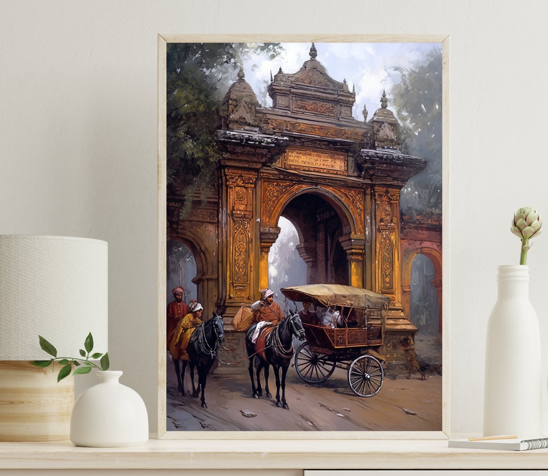 Indian Vintage Scenery Print | Indian Painting | Indian Wall Art ...