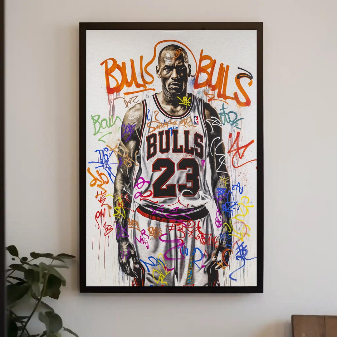 Michael Jordan Graffiti Canvas Print Man Cave Decor Michael Jordan ...