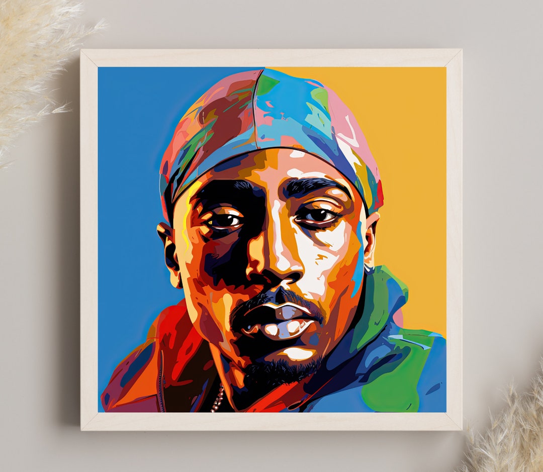 Tupac Shakur Pop Art Canvas, Tupac Framed Print, Tupac Wall Art, Tupac ...
