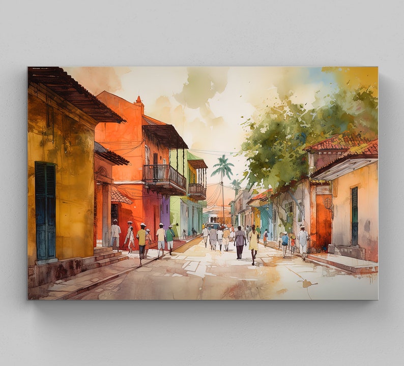 Dominico Landscape Art, Dominican Republic Oil Painting, Caribbean Art ...