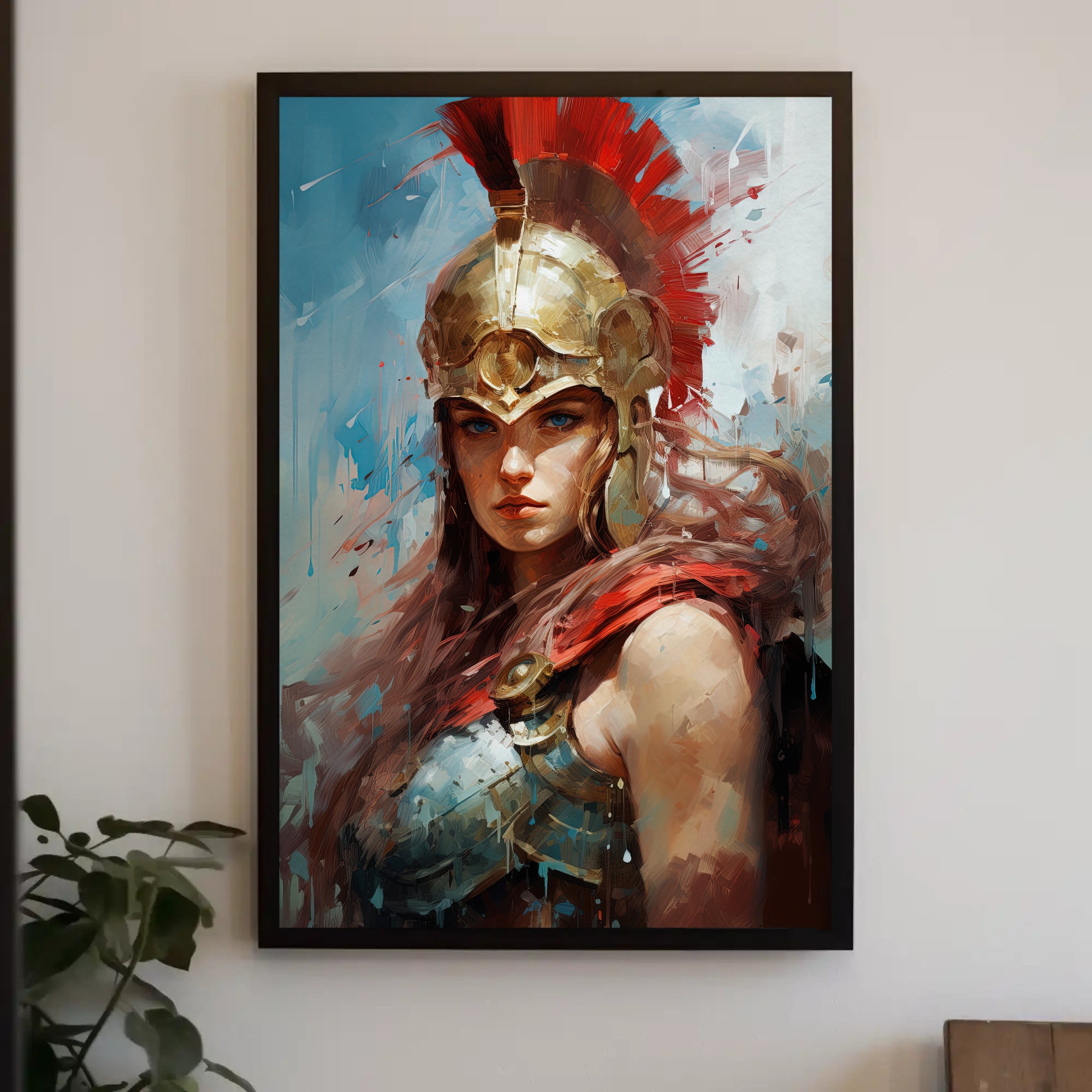 Athena Goddess Poster Greek Goddess of War Canvas Painting - Etsy