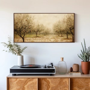 Autumn Apple Orchard Trees Painting Large Canvas Painting Rustic Wall ...