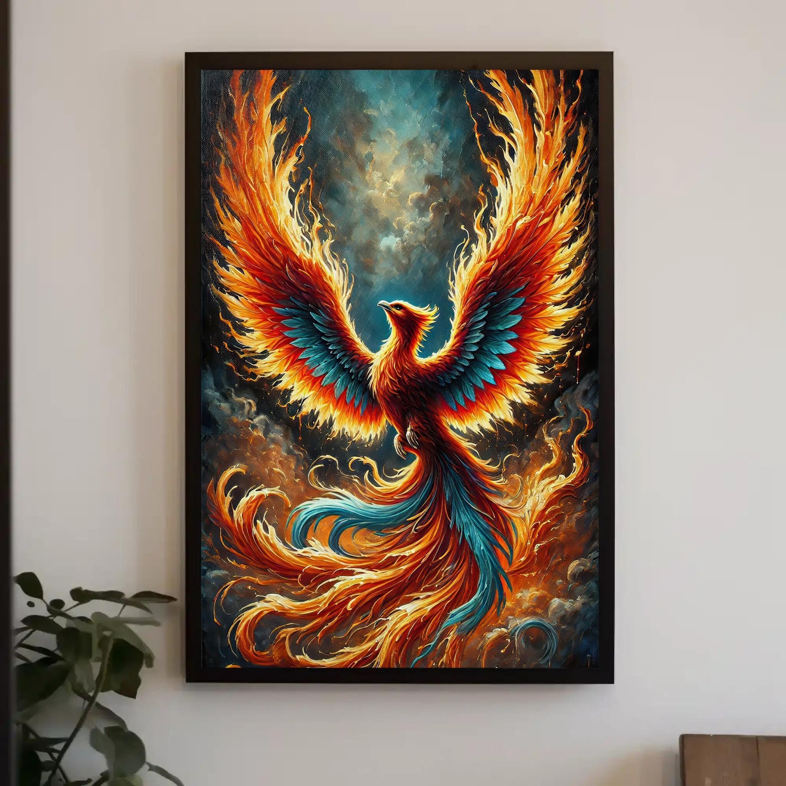 Phoenix Bird Canvas Print, Fiery Abstract Wall Art, Ready to Hang - Etsy