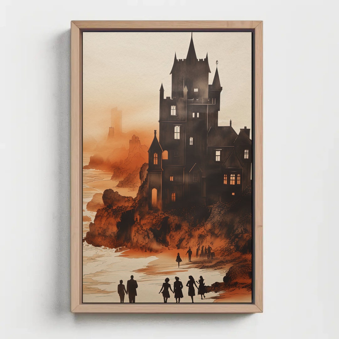 Medieval Castle by the Ocean Oil Painting | Abstract Castle Print | Old ...