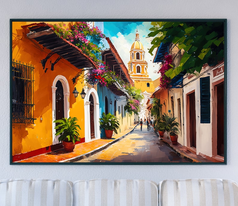 Colombia Art Print, Colombia Canvas Art, Cartagena Travel Print ...