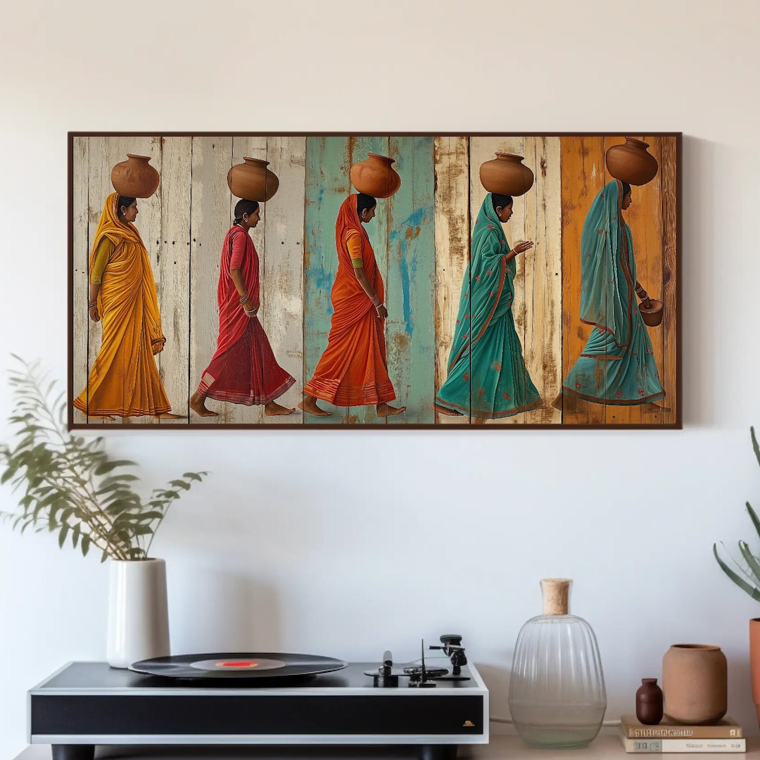 Traditional Indian Painting Wood Panel Effect Print Framed Unframed ...