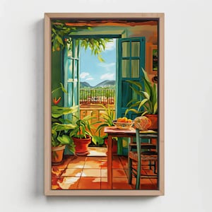 Puerto Rican Kitchen Print - Caribbean Wall Art Decor - Green Plants ...