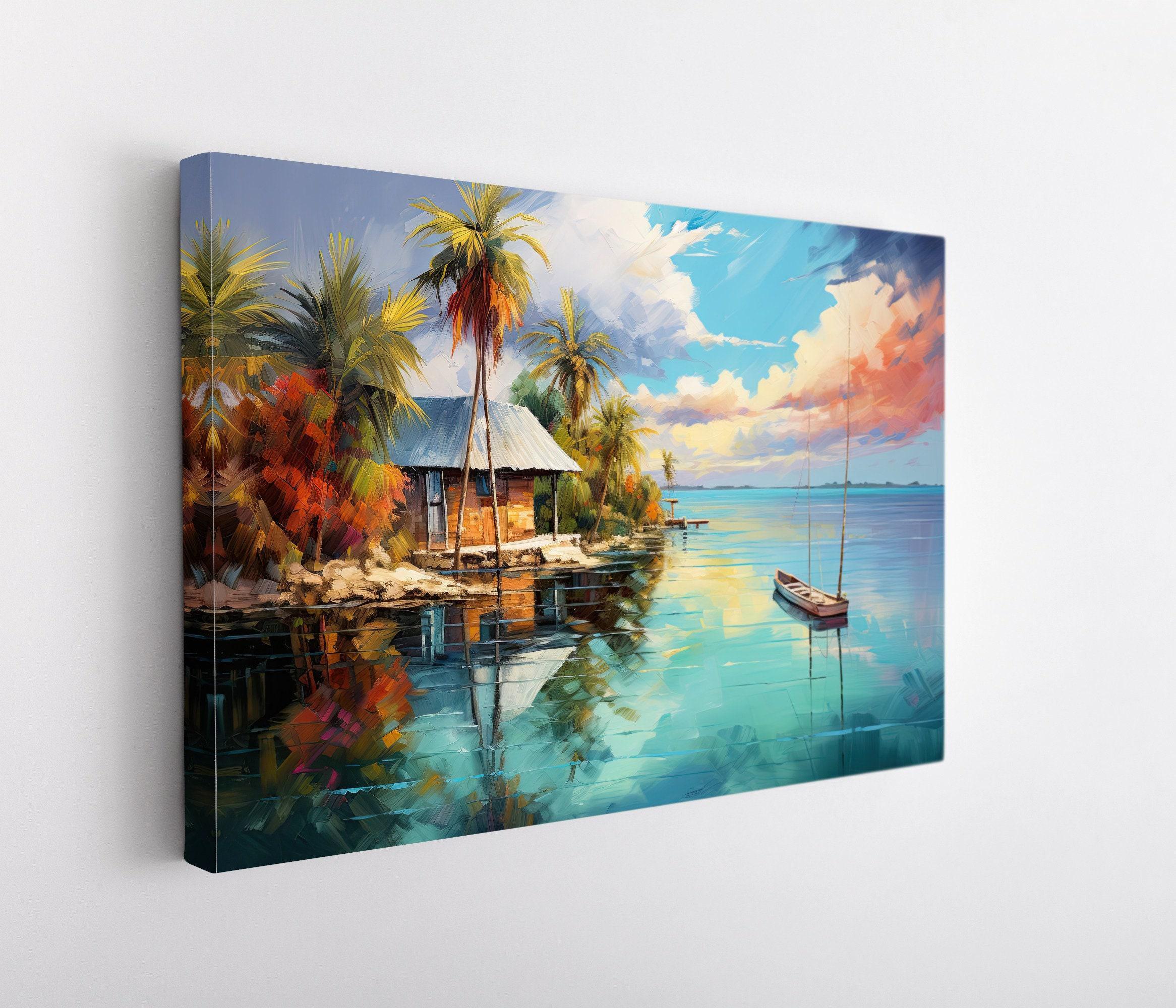 South Mexico Canvas Print, Tropical Seascape Painting - Etsy