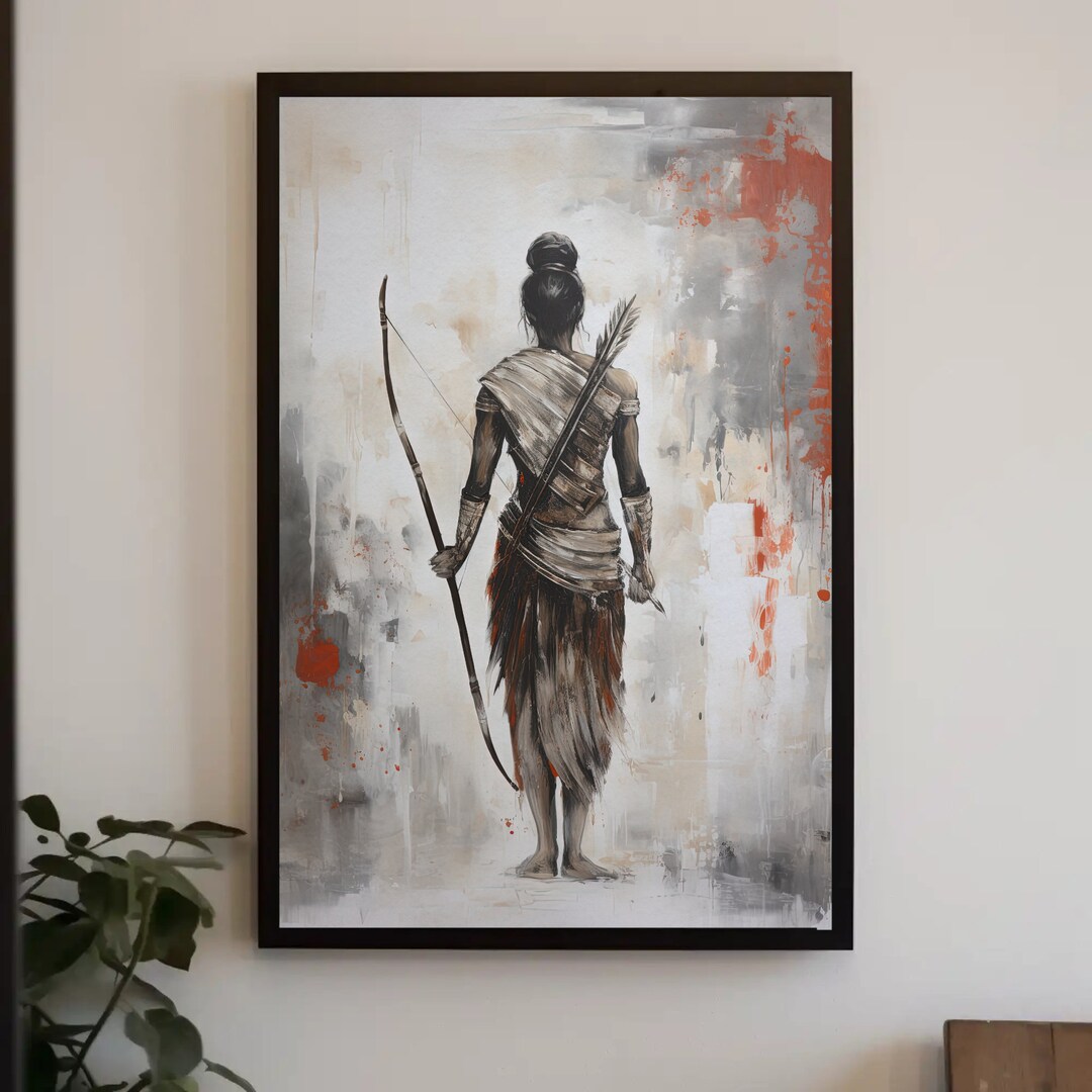 Lord Ram Abstract Canvas Painting, Lord Ram Poster Print, Hindu God ...