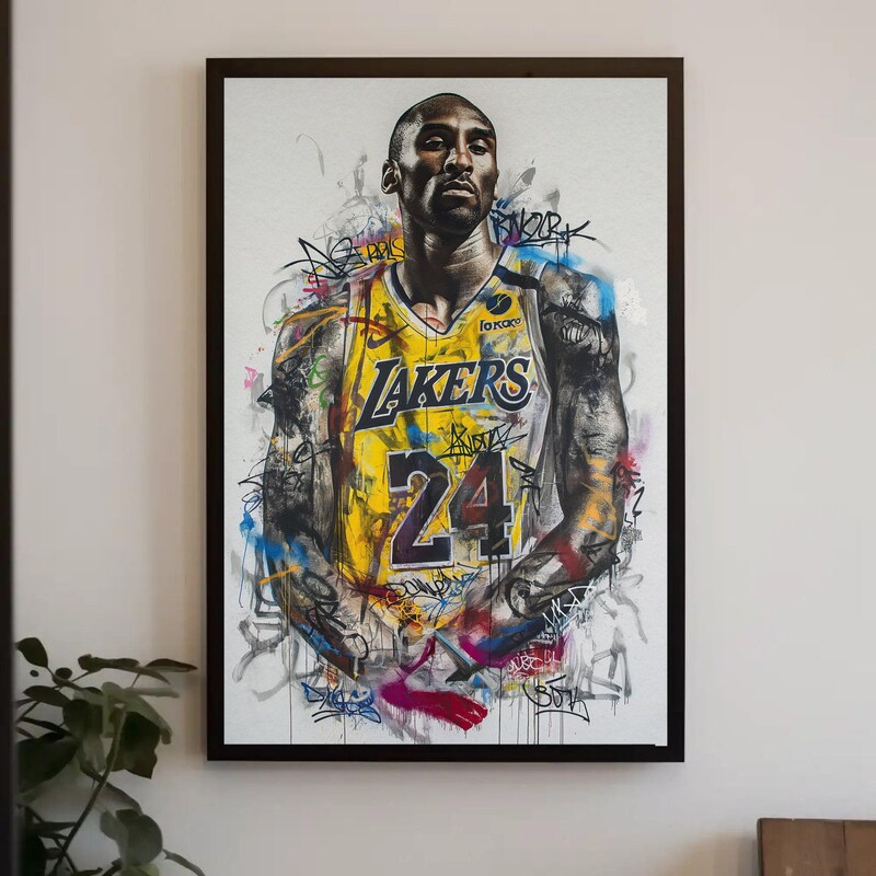 Kobe Graffiti Wall Art - Etsy