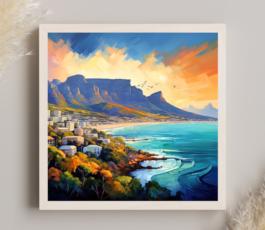 Cape Town South Africa Painting, Cape Town South Africa Travel Poster ...