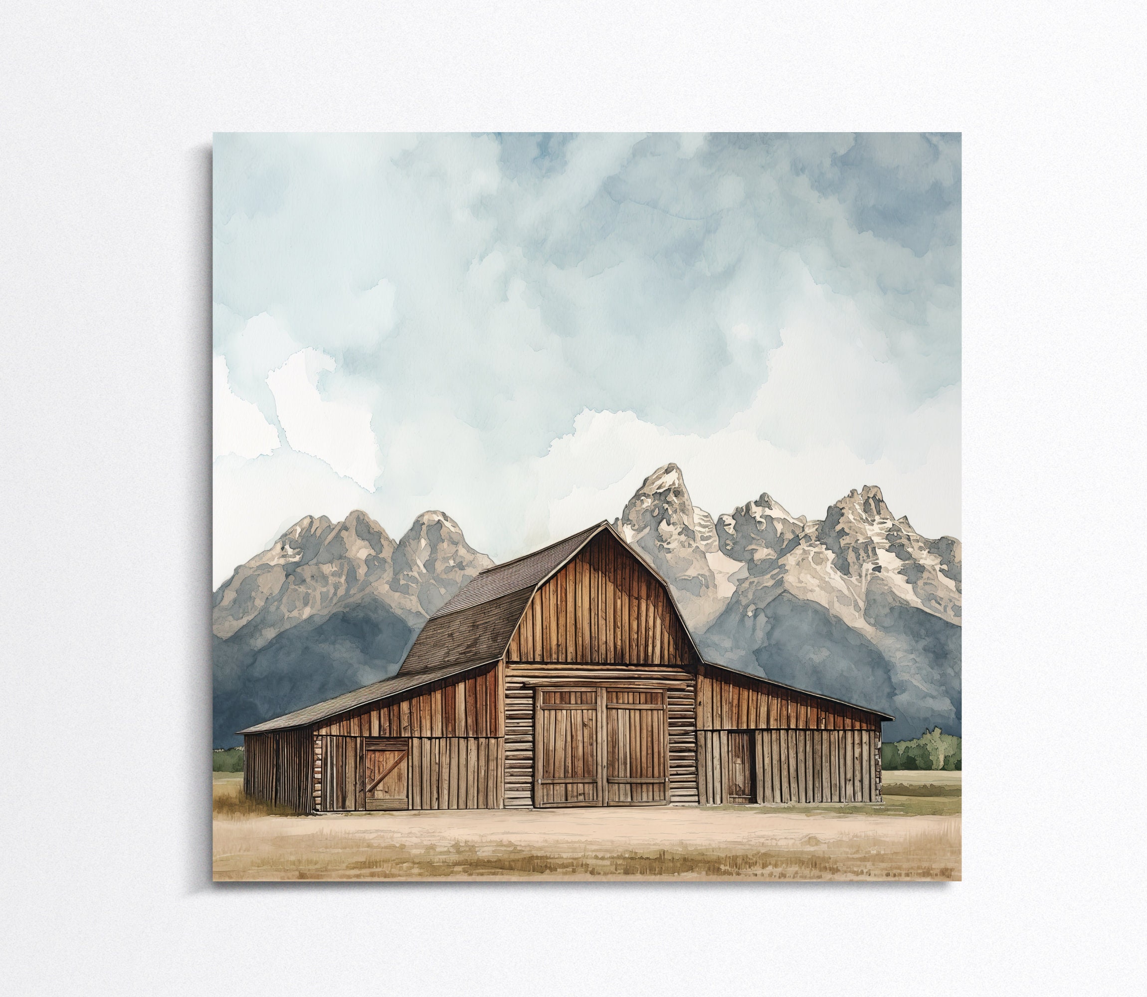 Barn With Beautiful Scenery Canvas Print, Over the Bed Decor, Farmhouse ...