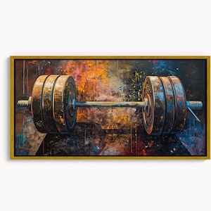 Barbell Vibrant Gym Motivation Wall Art | Framed & Unframed Options ...