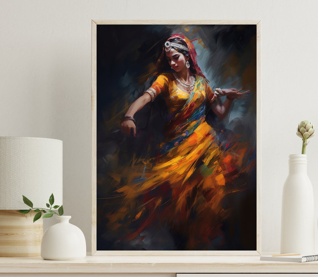 Art Print of Traditional Folk Dance, Indian Wall Art, Beautiful Indian ...