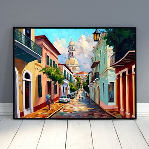 Puerto Rico Art - Original Oil Painting of Old San Juan on Framed ...