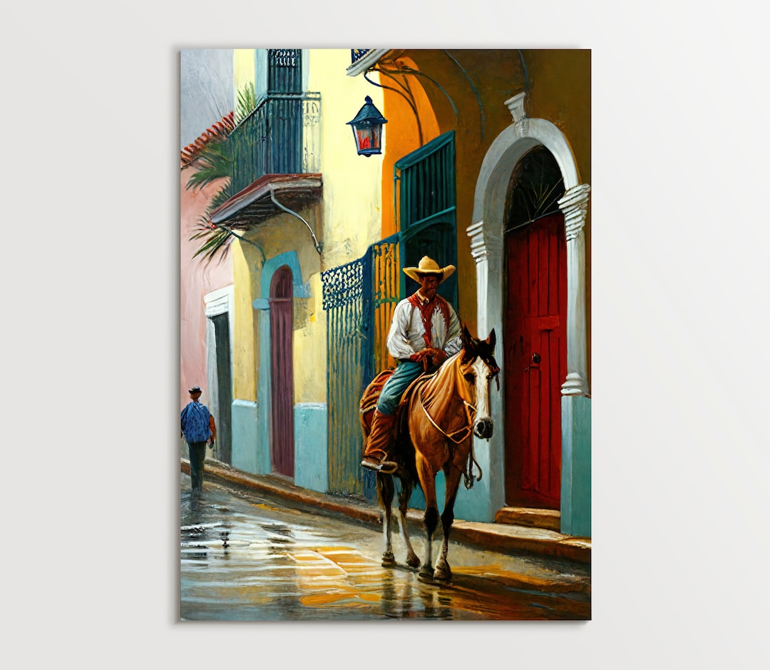 Puerto Rican Jibaro Painting - Horse Rider Painting - Puerto Rican Art ...