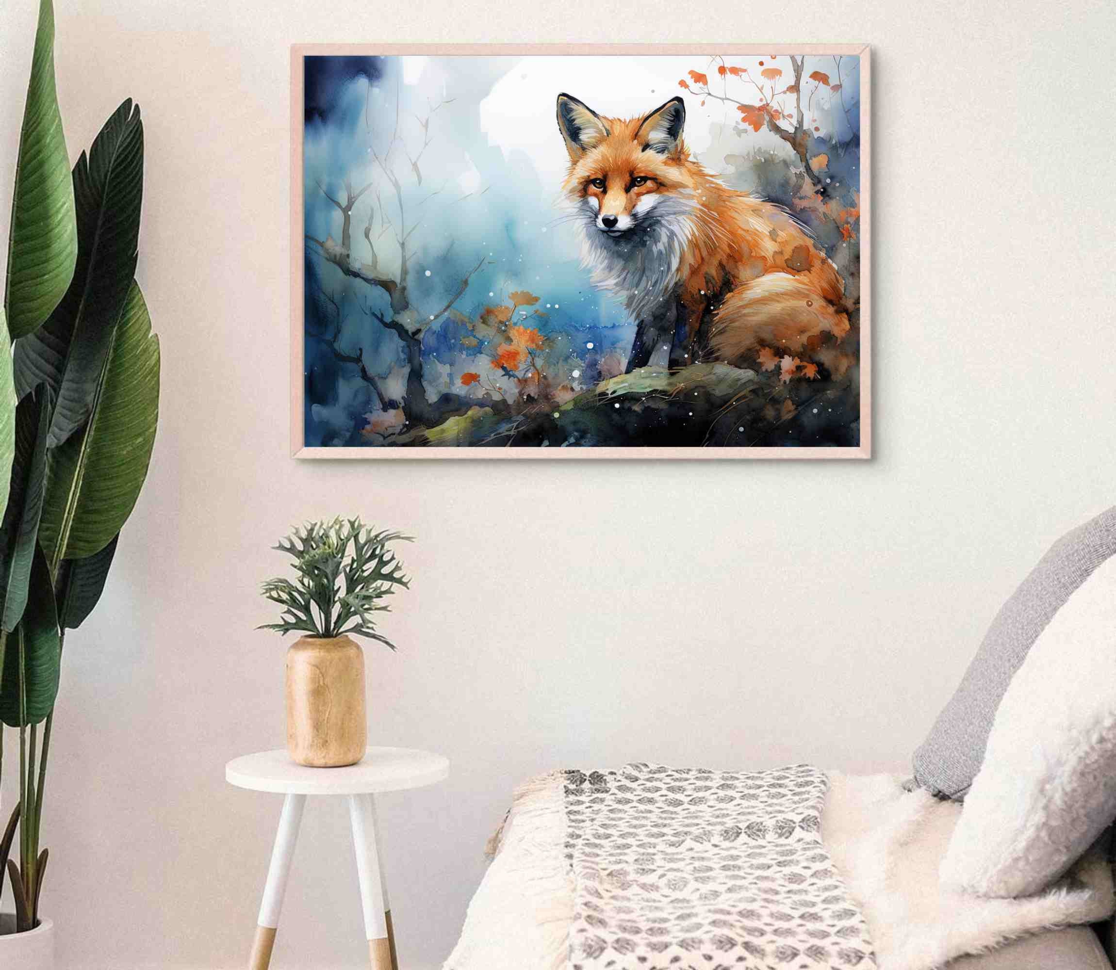 Red Fox Watercolor Painting Fox Wall Art Fox Home Decor - Etsy