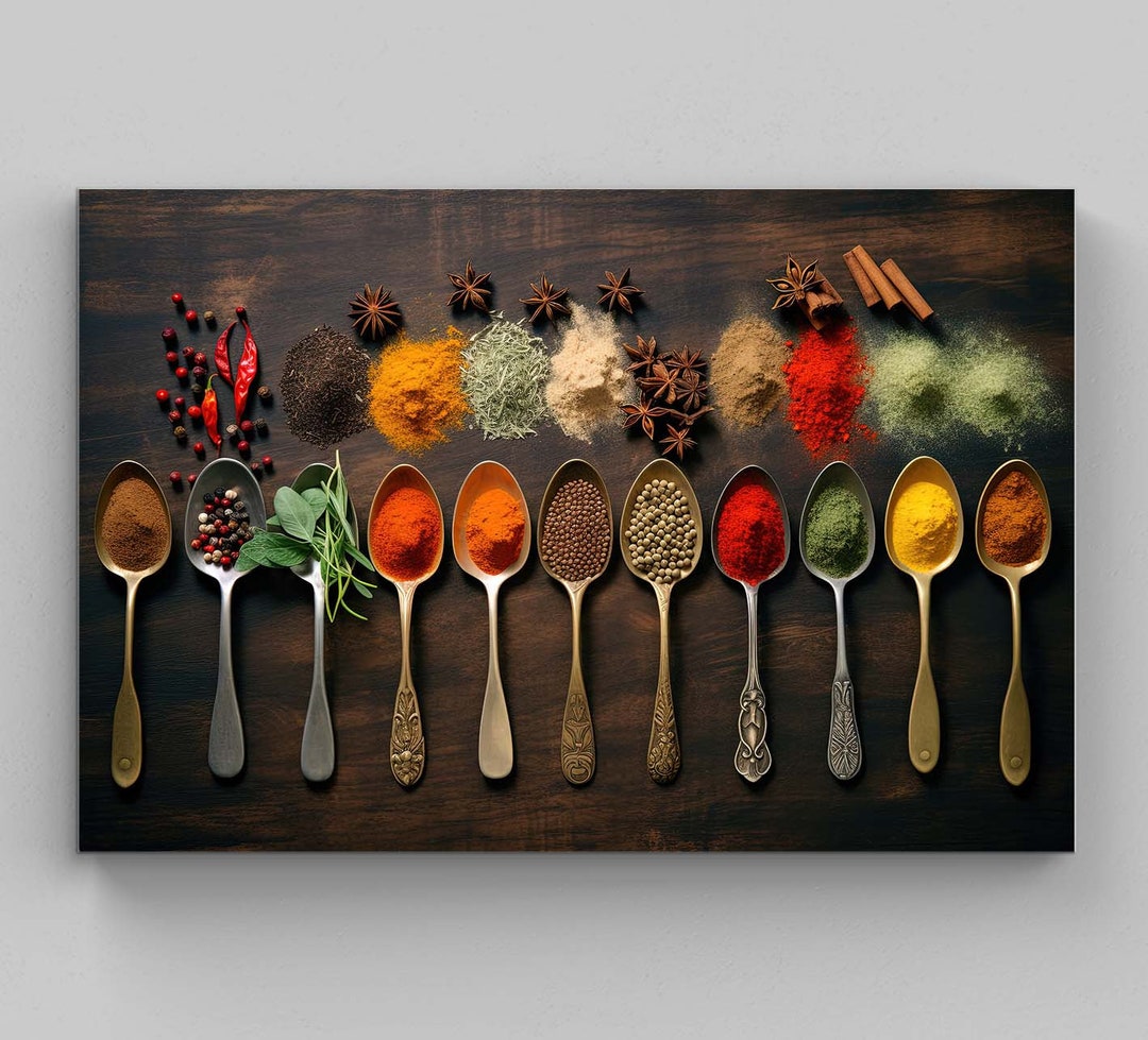 Spice Herb Colorful Large Canvas Kitchen - Etsy