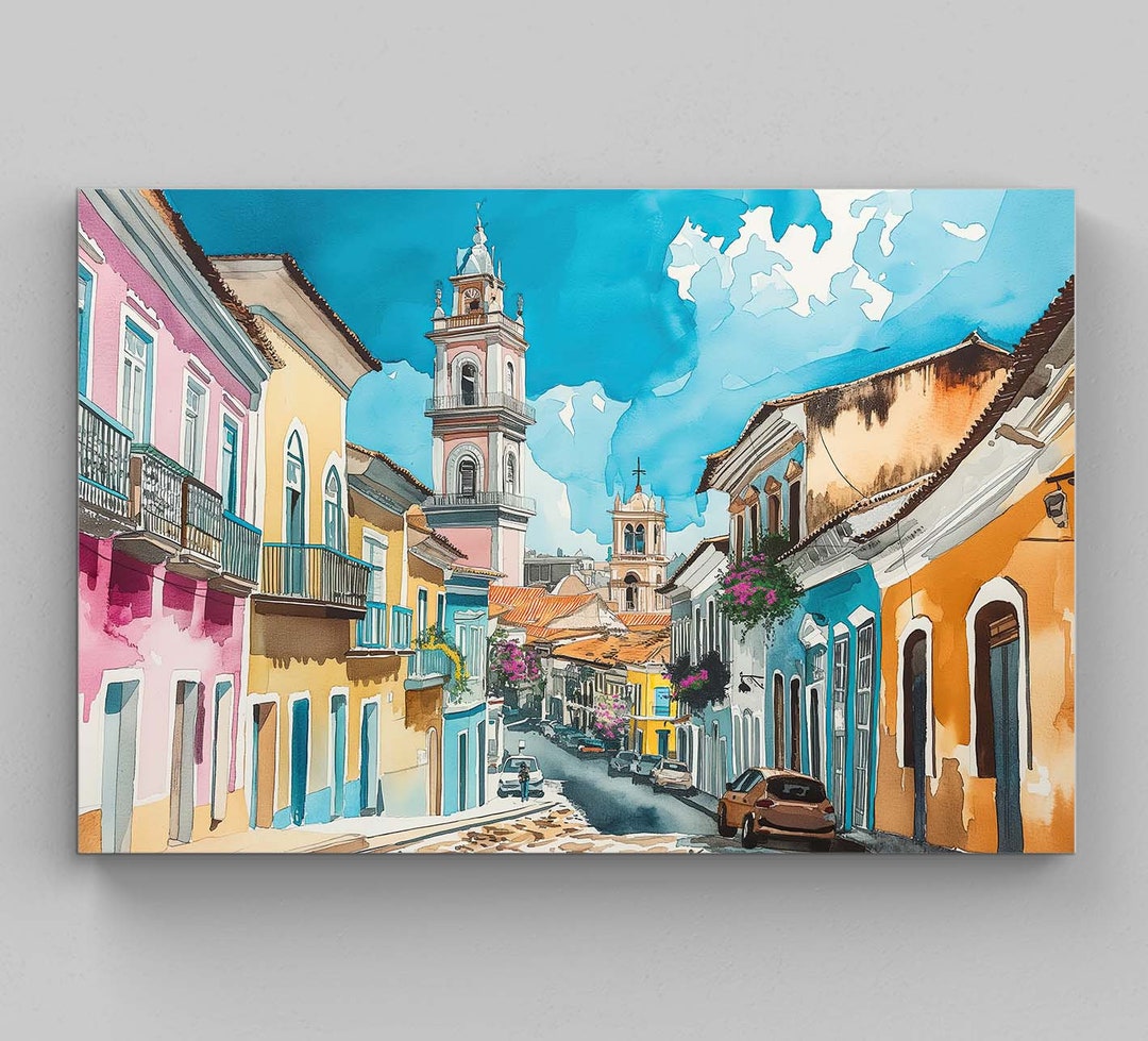 Bahia Brazil Wall Art - Watercolor Painting - Canvas Print - Brazilian ...