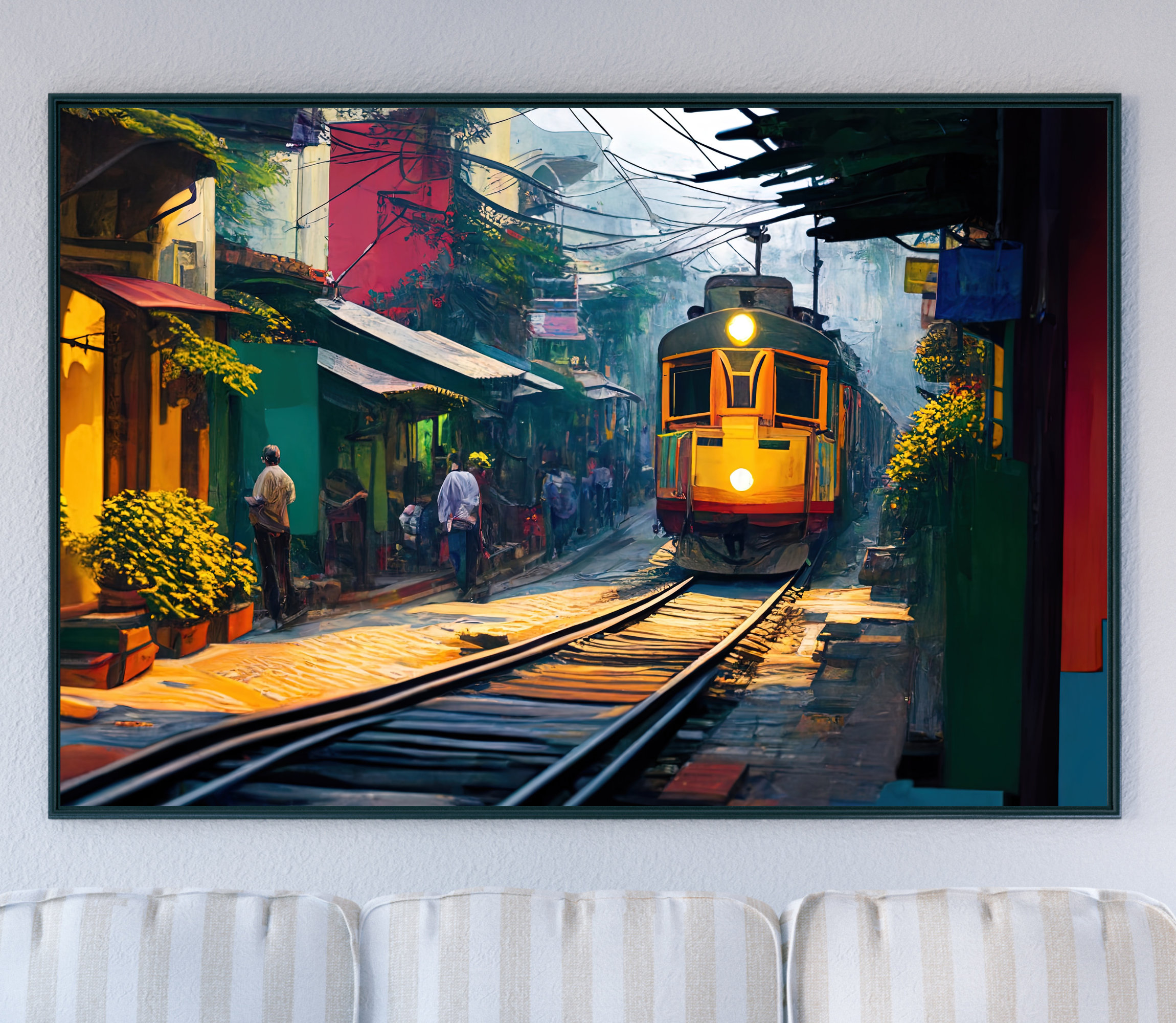 Hanoi Train Street Vietnam Art Print Vietnam Painting - Etsy