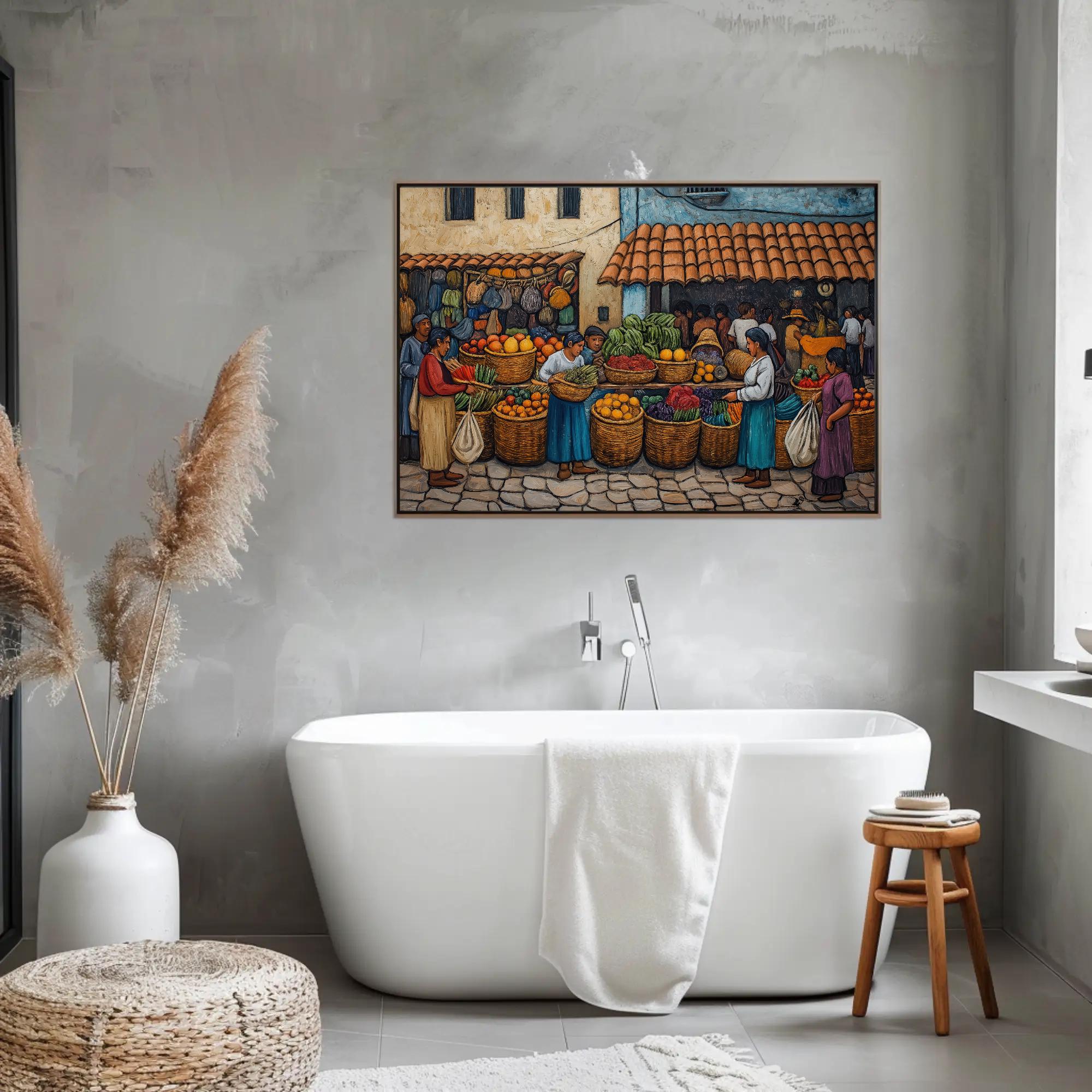 Market Day in Oaxaca Canvas Print | Vibrant Mexican Market Scene ...