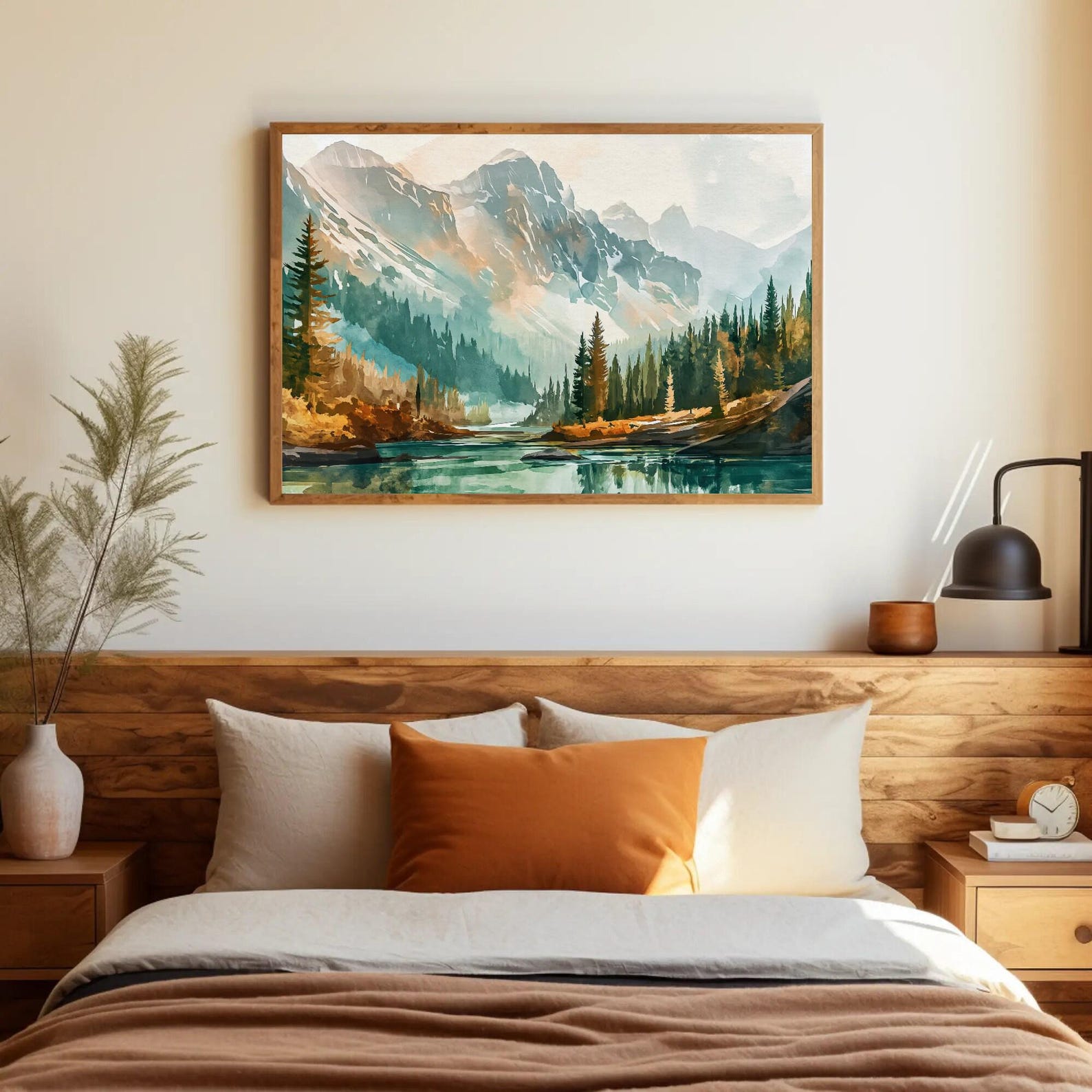 Yellowstone National Park Canvas Decor, Framed Panoramic Print, Office ...