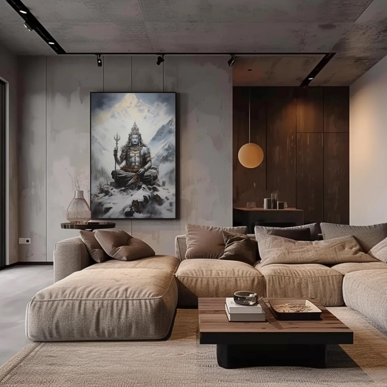 Shiva Meditating on Mount Kailash Canvas Print - Hindu Wall Art - Etsy