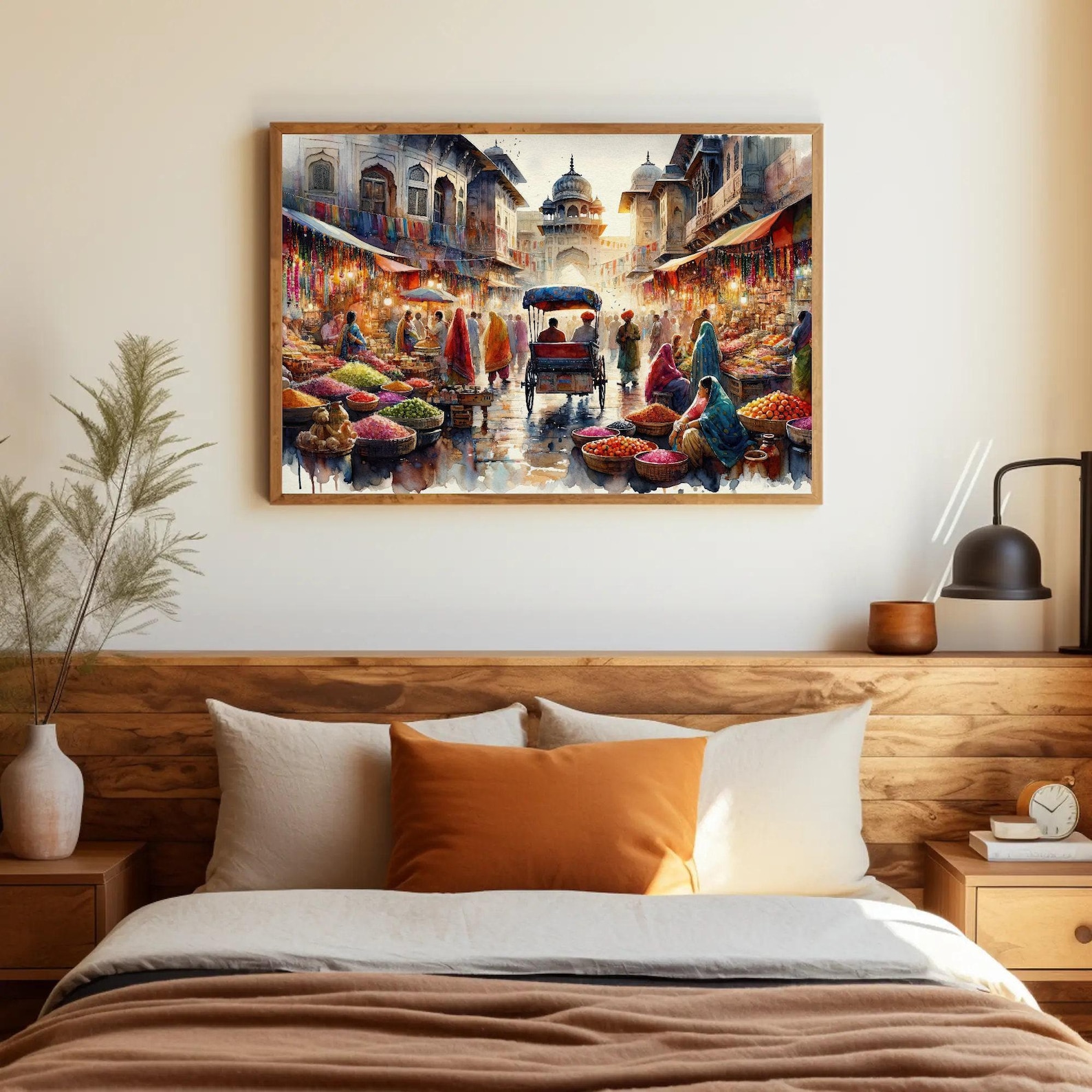 Indian Bazaar Framed Canvas Print, Spices Market Wall Art - Etsy