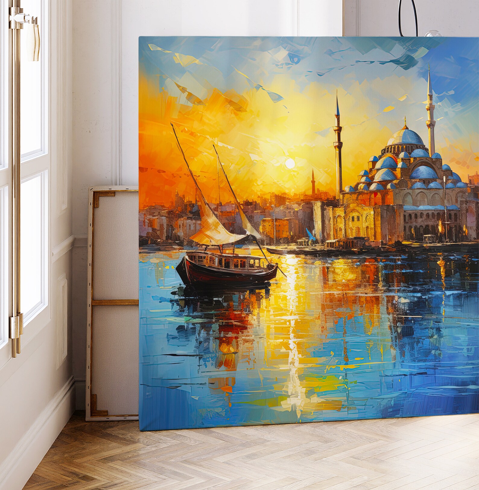 Istanbul City Art, Turkey Art, Istanbul Artwork, Sultan Ahmed Mosque ...