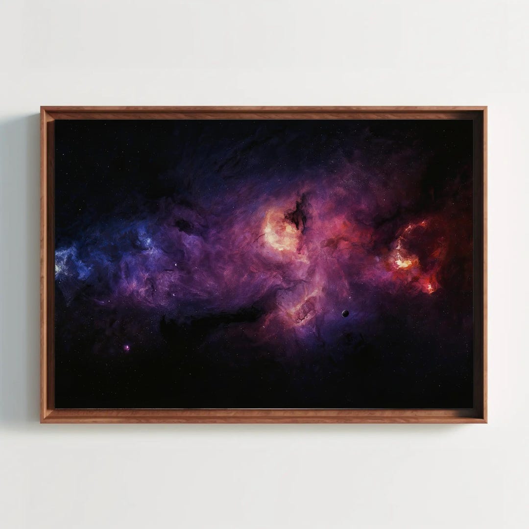 Purple Galaxy Nebula Space Canvas Print – Cosmic Star Cloud Universe ...