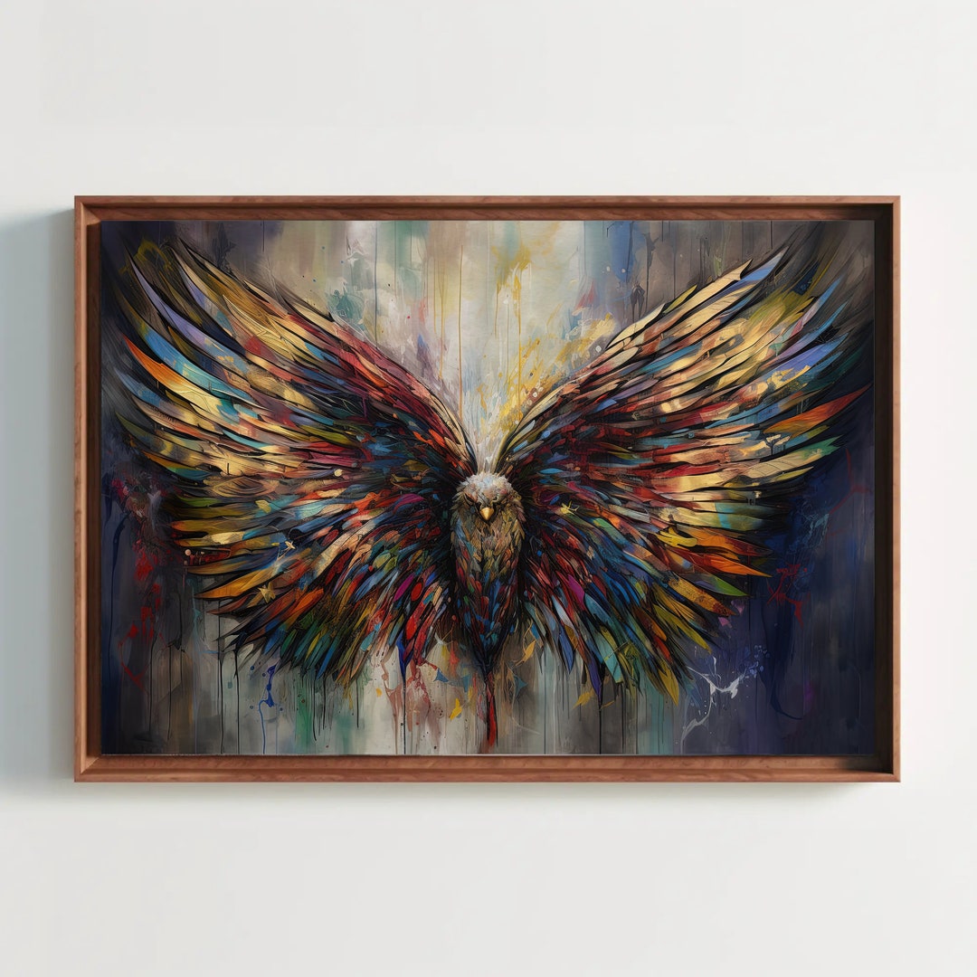 Eagle Wings Colorful Print, Eagle Wings, Wings, Eagle Wings, Abstract ...