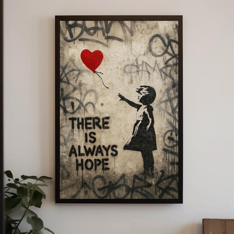 Banksy Girl With Balloon Canvas Print, Urban Street Art - Etsy