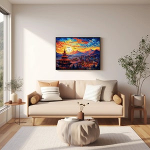 Kathmandu Nepal Colourful Print | Nepali Home Decor | Nepal Wall Art ...