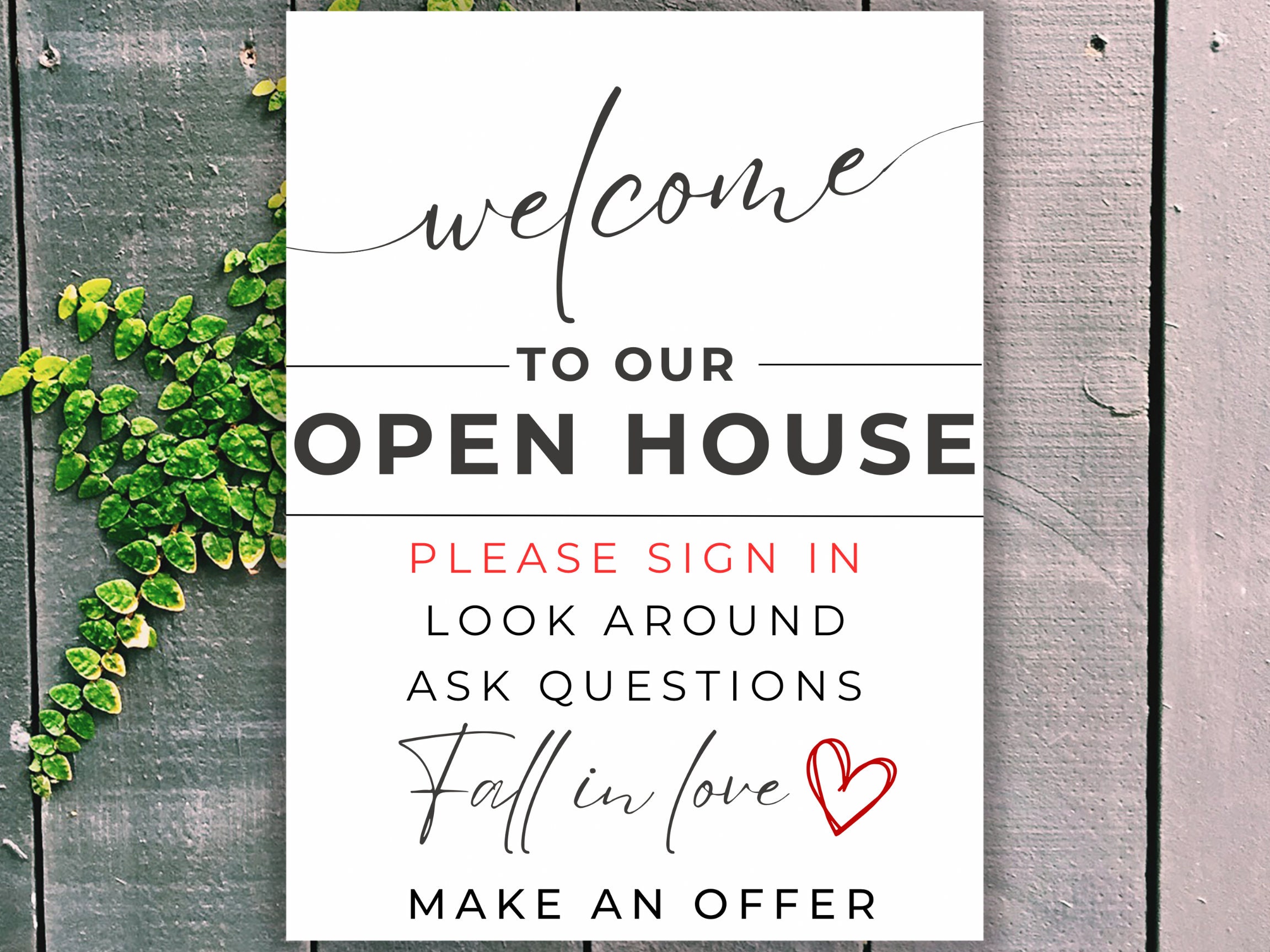 Printable Open House Real Estate Welcome Sign | Real Estate Open House ...