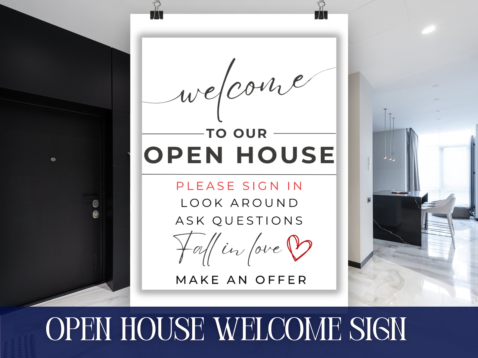 Printable Open House Welcome Sign: Modern Real Estate Flyer (digital ...