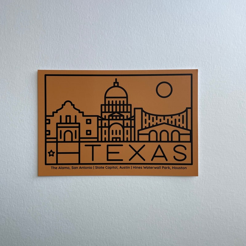 Texas Post Card Wall Art - Etsy