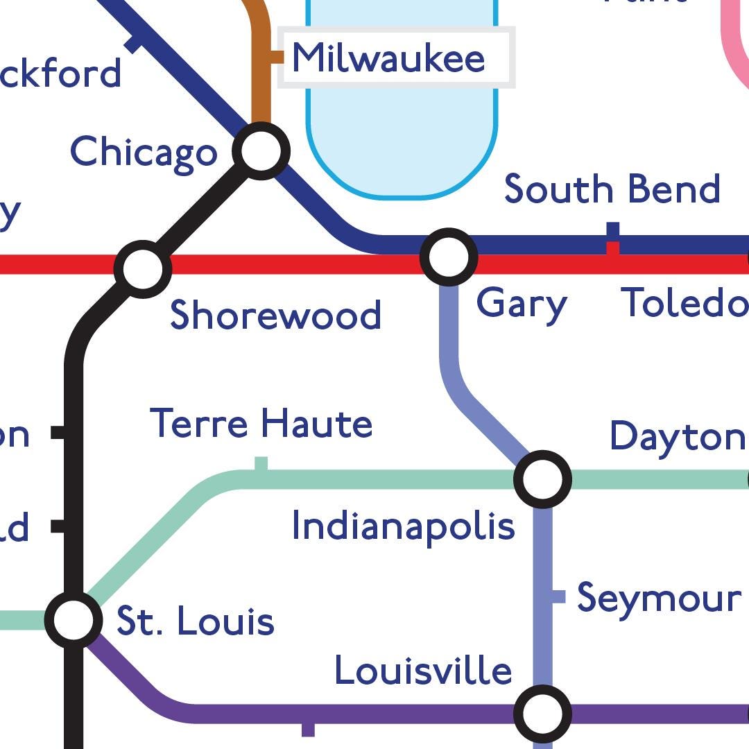 United States Interstate Underground Map - Etsy