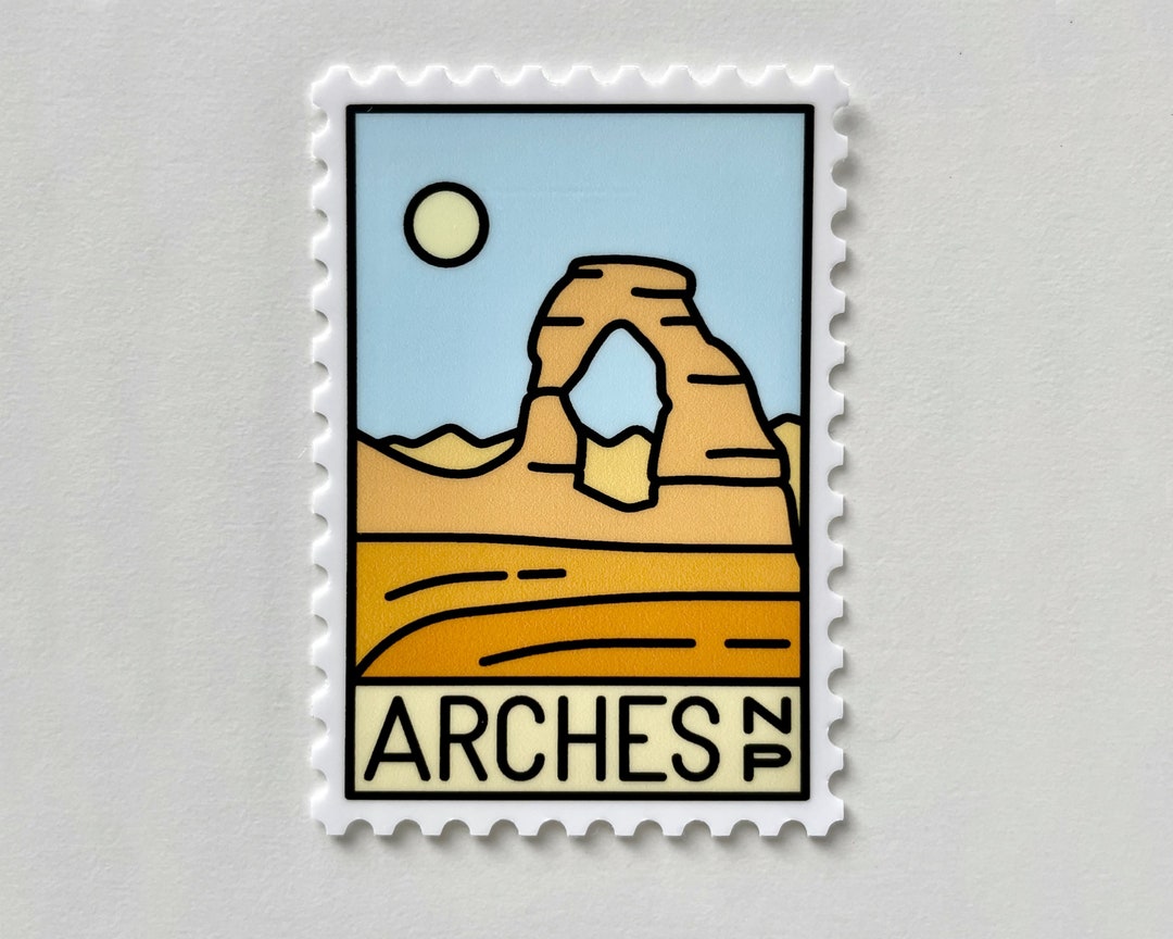 Arches National Park Delicate Arch Stamp Sticker - Etsy