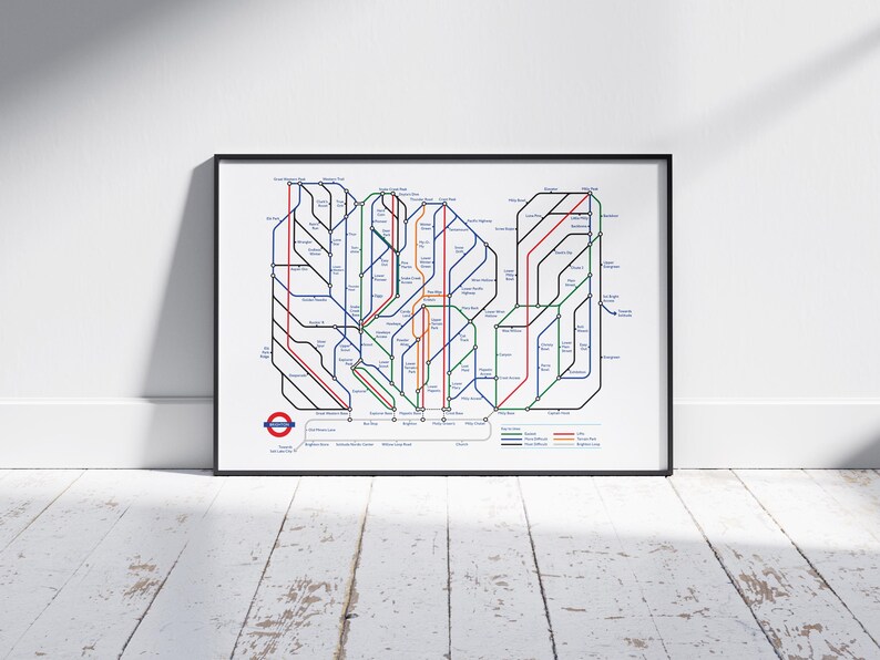 Brighton Ski Resort Underground Map - Etsy